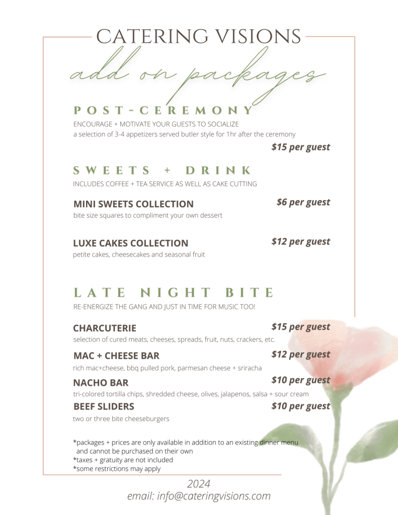 Menu Enhancements - Catering Visions